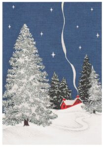 winter cottage small boxed holiday cards (christmas cards, greeting cards)