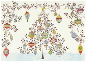 watercolor ornament tree deluxe boxed holiday cards (christmas cards, greeting cards)