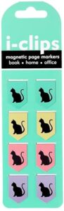 black cats i-clips magnetic page markers (set of 8 magnetic bookmarks)