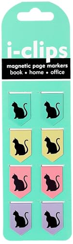 Black Cats i-clips Magnetic Page Markers (Set of 8 Magnetic Bookmarks)