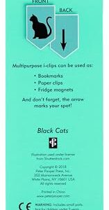 Black Cats i-clips Magnetic Page Markers (Set of 8 Magnetic Bookmarks)