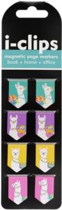 llamas i-clips magnetic page markers (set of 8 magnetic bookmarks)