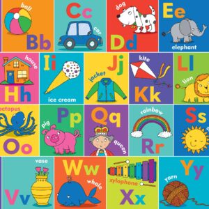 PETER PAUPER PRESS The Alphabet Jumbo Floor Puzzle - Fun and educational puzzle with upper and lowercase letters, first words and pictures. (24 Pieces) (36 inches wide x 24 inches high)