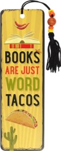 books are just word tacos beaded bookmark