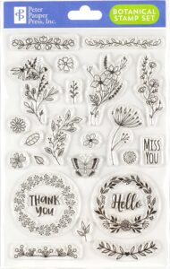 botanical clear stamp set (22 individual stamps)