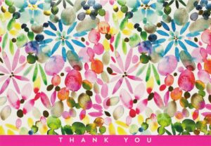 watercolor garden thank you notes (stationery, note cards, boxed cards)