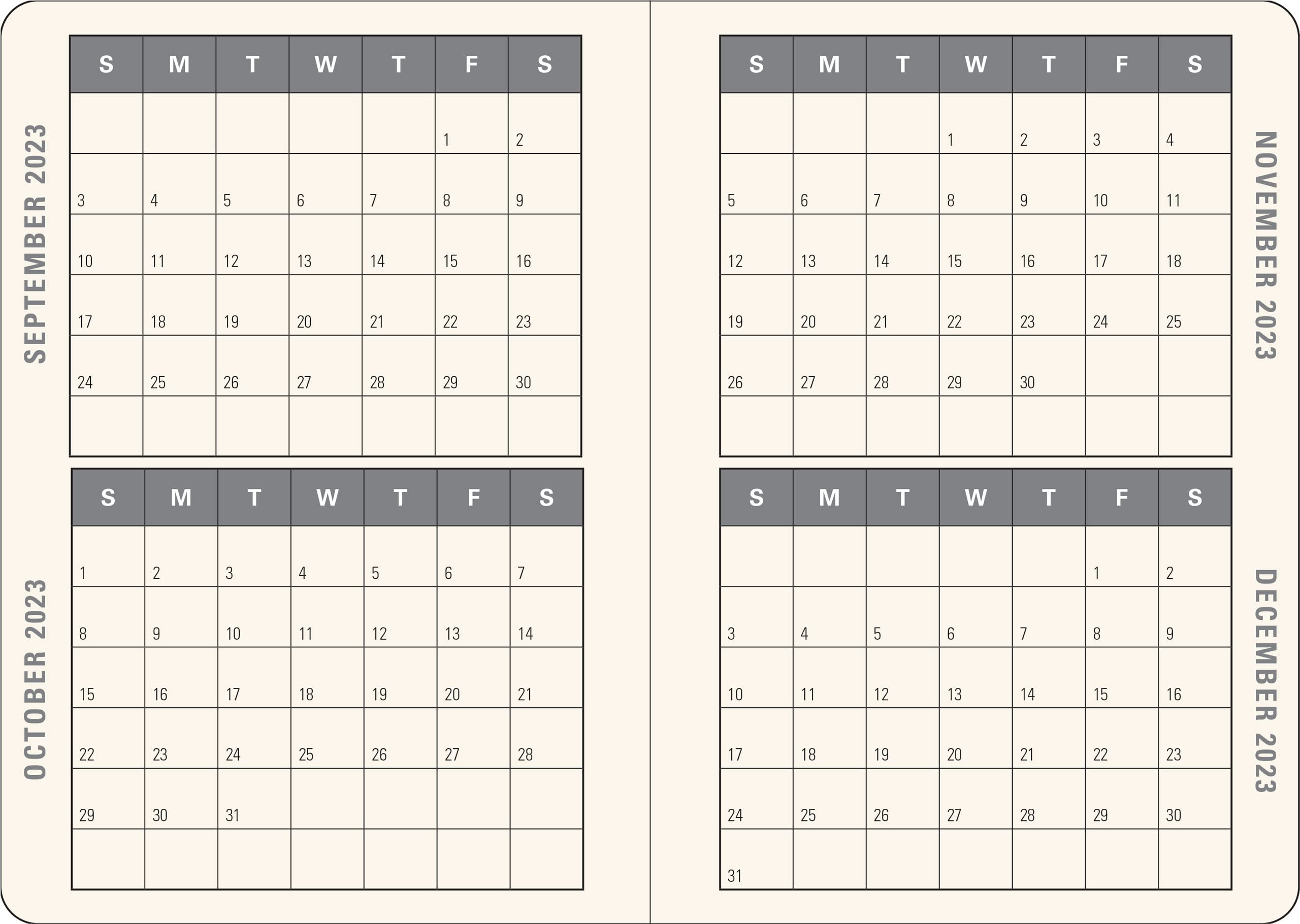 2023 Floral Fields Weekly Planner (16 months, Sept 2022 to Dec 2023)