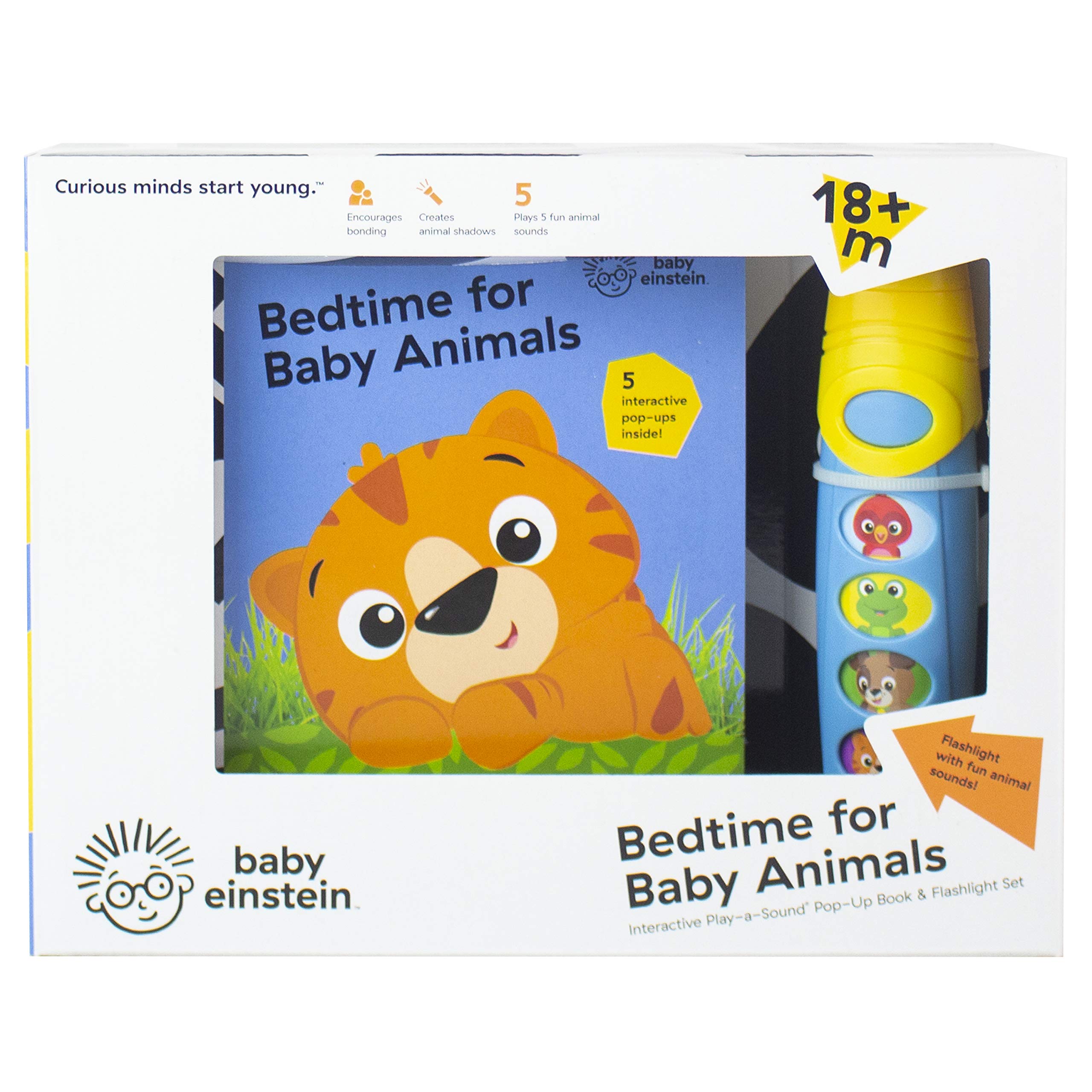 Baby Einstein - Bedtime for Baby Animals Pop-up Book & Flashlight set - Play-a-sound - PI Kids