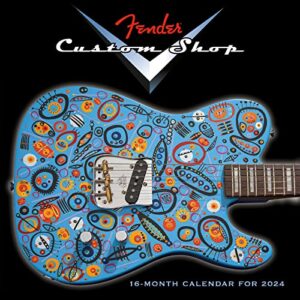 fender custom shop guitar 2024 wall calendar, 12" x 12"