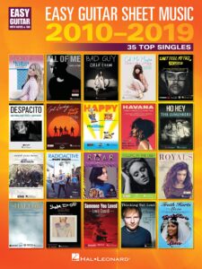 easy guitar sheet music 2010-2019: 35 top singles arranged with notes & tab & lyrics (easy guitar with notes & tab)