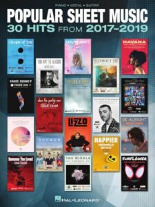 popular sheet music: 30 hits from 2017-2019 arranged for piano/vocal/guitar