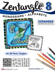 zentangle 8, expanded workbook edition: monograms, alphabets, and 40 all-new tangles (design originals) how to embellish letters, monograms, cards, stationery, gifts, and more with beautiful designs