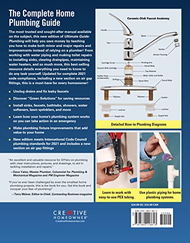 Ultimate Guide: Plumbing, Updated 5th Edition (Creative Homeowner) Beginner-Friendly Step-by-Step Projects, Comprehensive How-To Information, Code-Compliant Techniques for DIY, and Over 800 Photos