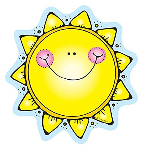 Carson Dellosa 36-Piece Sun Bulletin Board Cutouts, Smiley Face Sun Cutouts for Bulletin Board, Summer and Spring Classroom Décor, Sun Classroom Cutouts