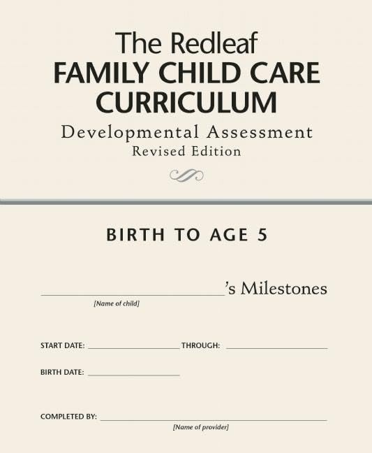 The Redleaf Family Child Care Curriculum Developmental Assessment (pack of 10 )