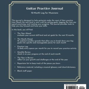 Guitar Practice Journal: 12 Month Log for Musicians (Electric Guitar Version) (Music Practice Journals)