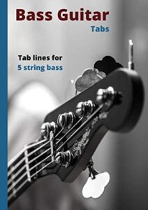 bass guitar tabs: blank manuscript music pages with tab lines for 5 string bass