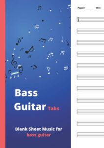 bass guitar tabs: blank sheet music pages with tab lines for 4 string bass