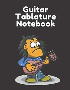 guitar tablature notebook: 150 sheets of paper, 8.5 x 11 inches, 7 blank chord diagrams, seven 6-line staves