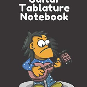 Guitar Tablature Notebook: 150 sheets of paper, 8.5 x 11 inches, 7 Blank Chord Diagrams, Seven 6-Line Staves