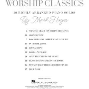 Contemporary Worship Classics: 10 Richly-Arranged Piano Solos by Mark Hayes