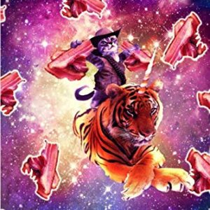 Cowboy Space Cat On Tiger Unicorn - Bacon Daily Weekly Planner