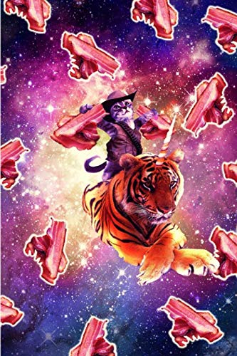 Cowboy Space Cat On Tiger Unicorn - Bacon Daily Weekly Planner