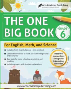 the one big book -grade 6: for english, math, and science: black and white edition