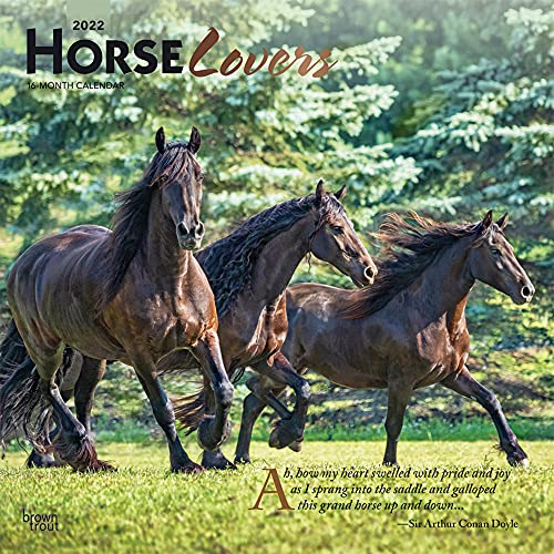 Horse Lovers 2022 12 x 12 Inch Monthly Square Wall Calendar with Foil Stamped Cover, Animals Equestrian