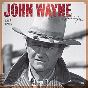 john wayne official 2022 12 x 12 inch monthly square wall calendar with foil stamped cover, usa american actor celebrity country