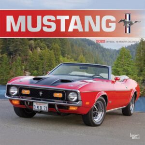 mustang official 2022 12 x 12 inch monthly square wall calendar with foil stamped cover, ford motor muscle car