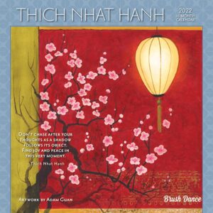 thich nhat hanh 2022 7 x 7 inch monthly mini wall calendar by brush dance, zen peace spiritual leader