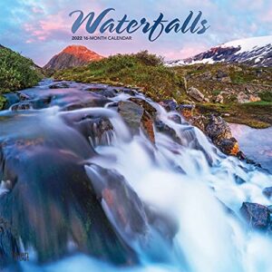 waterfalls 2022 12 x 12 inch monthly square wall calendar with foil stamped cover, nature rivers lakes