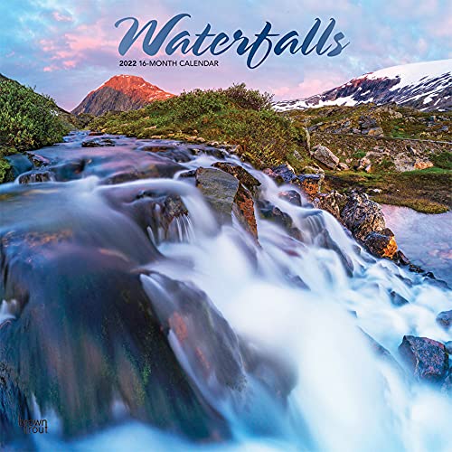 Waterfalls 2022 12 x 12 Inch Monthly Square Wall Calendar with Foil Stamped Cover, Nature Rivers Lakes