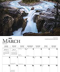 Waterfalls 2022 12 x 12 Inch Monthly Square Wall Calendar with Foil Stamped Cover, Nature Rivers Lakes