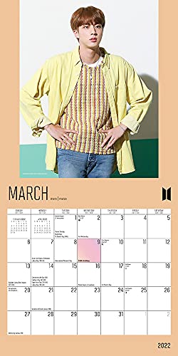 BTS OFFICIAL 2022 7 x 7 Inch Monthly Mini Wall Calendar, K-Pop Bangtan Boys Music