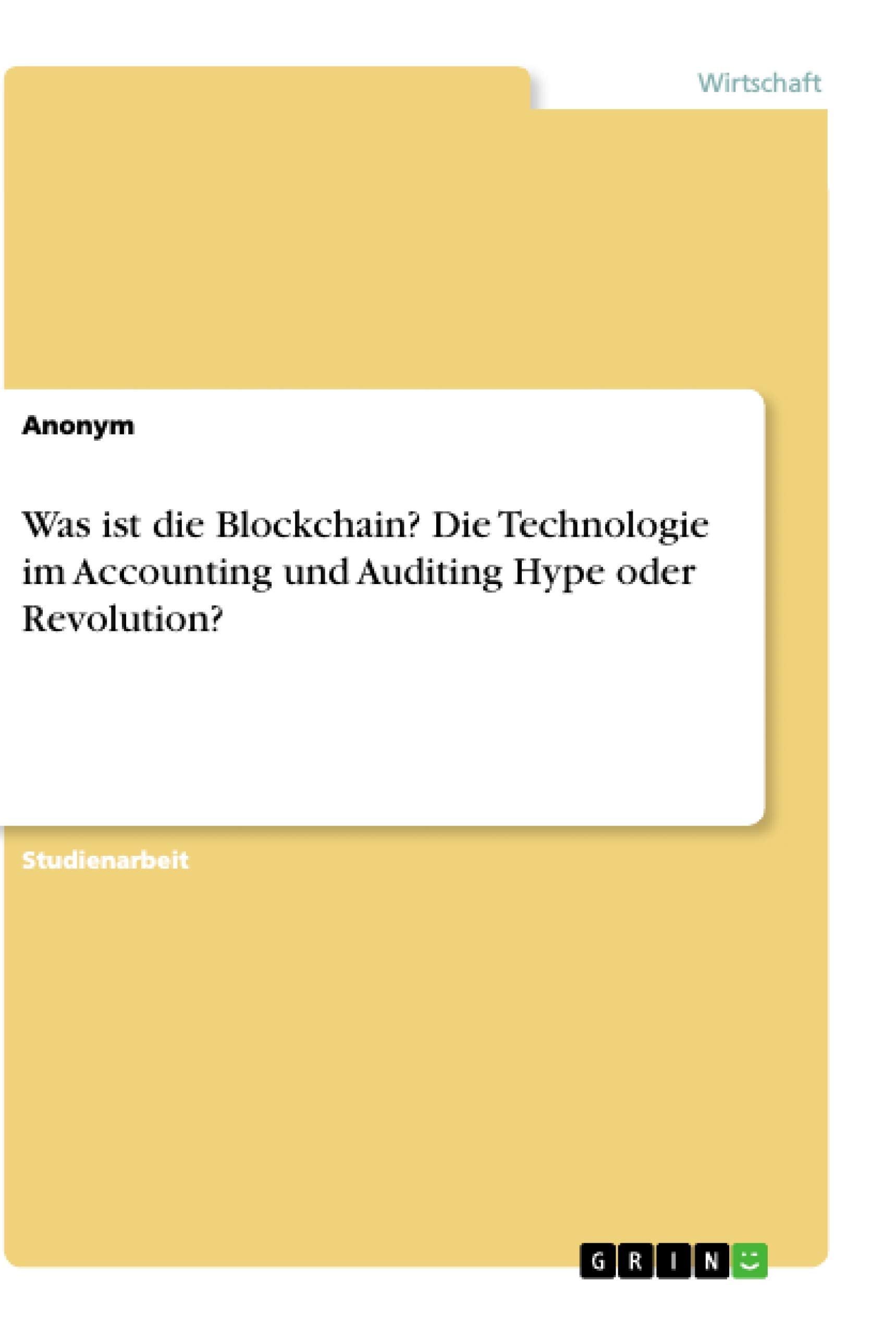 Was ist die Blockchain? Die Technologie im Accounting und Auditing Hype oder Revolution? (German Edition)