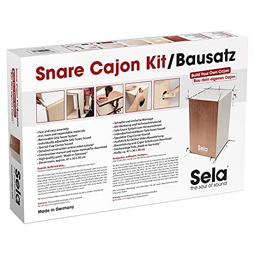 Sela SE 001 Snare Cajon Kit with Instructions and Audio CD, Natural, Standard (SE001)