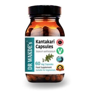 dr wakde's kantakari capsules (solanum xanthocarpum, 60 veg caps, plant-based supplement, ayurvedic herb, all natural, vegan)