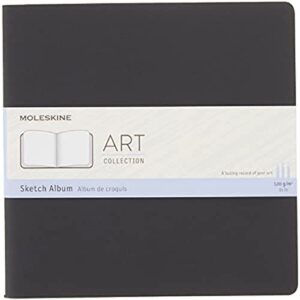 moleskine art sketch album, soft cover, square (7.5" x 7.5") plain/blank, black, 88 pages