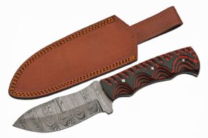 magma damascus steel blade micarta handle 9.5 inch edc hunting knife