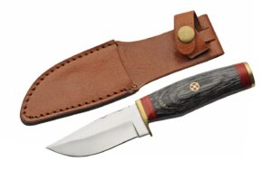 smoked mosaic 7.25" hunting knife | stainless steel blade | wood handle