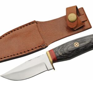 Smoked Mosaic 7.25" Hunting Knife | Stainless Steel Blade | Wood Handle