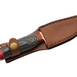 Smoked Mosaic 7.25" Hunting Knife | Stainless Steel Blade | Wood Handle