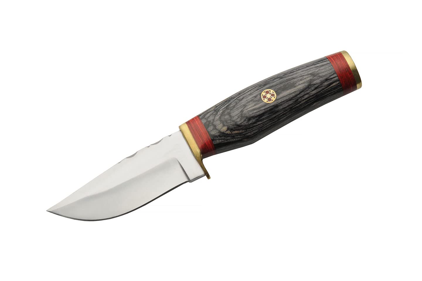 Smoked Mosaic 7.25" Hunting Knife | Stainless Steel Blade | Wood Handle