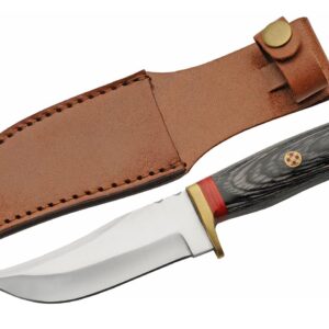 Smoked Mosaic 8.25" Hunting Knife | Stainless Steel Blade | Wood Handle