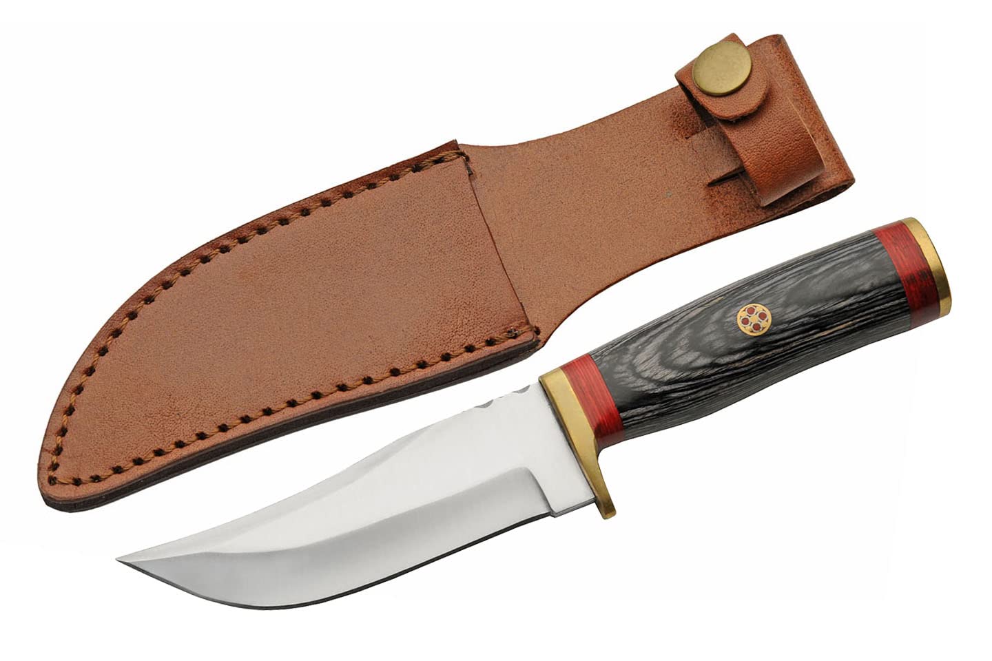 Smoked Mosaic 8.25" Hunting Knife | Stainless Steel Blade | Wood Handle