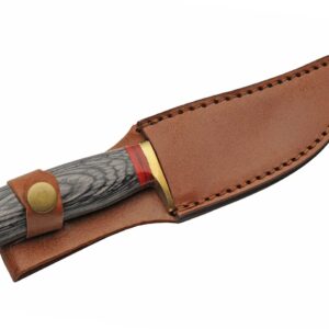 Smoked Mosaic 8.25" Hunting Knife | Stainless Steel Blade | Wood Handle