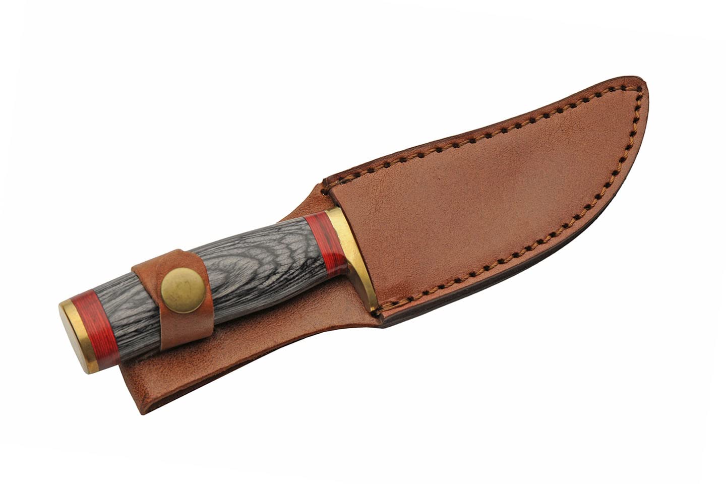 Smoked Mosaic 8.25" Hunting Knife | Stainless Steel Blade | Wood Handle