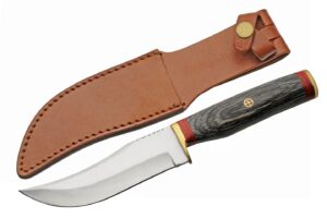 smoked mosaic wood handle stainless steel 10.25" hunting knife